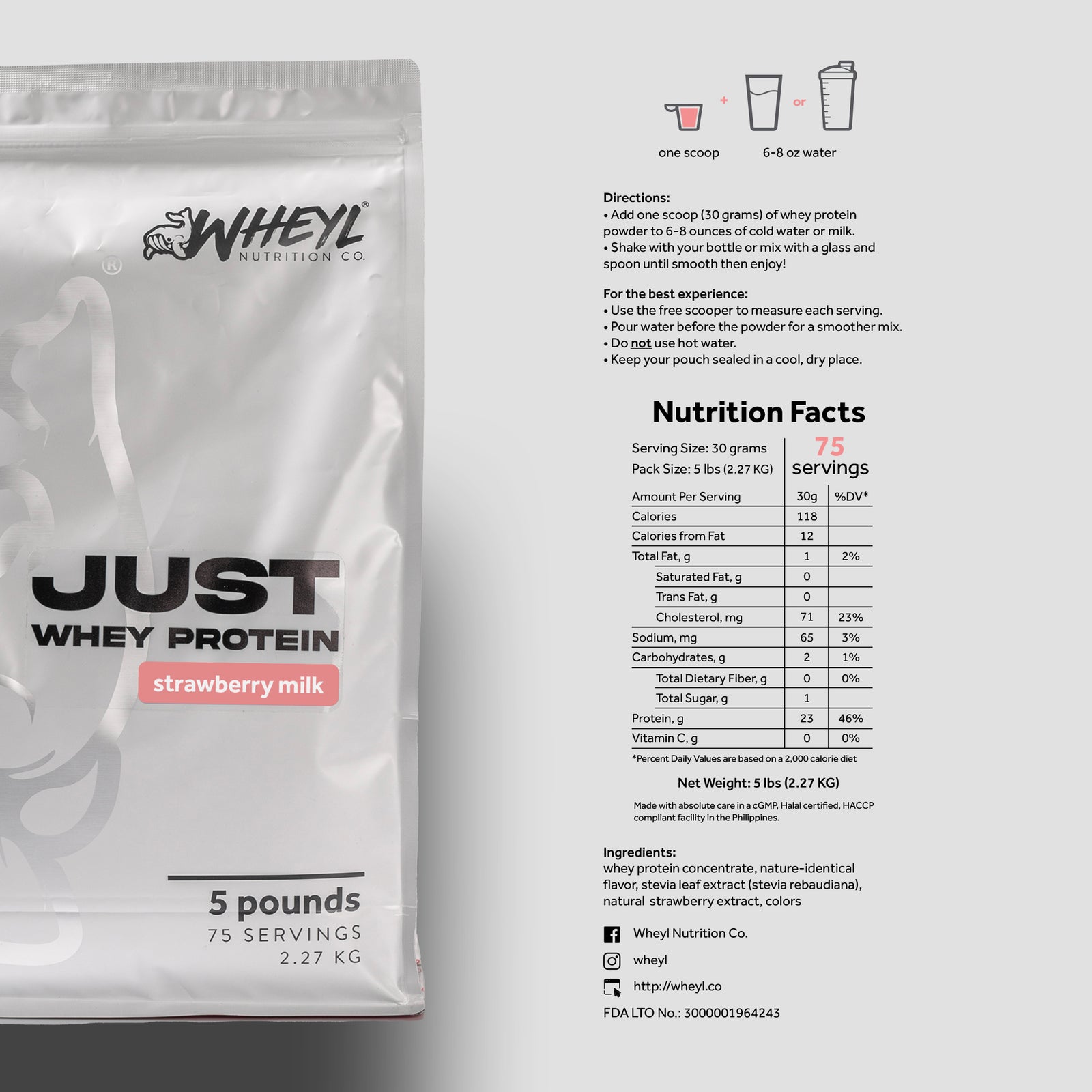 JUST whey protein Fiver (75 servings) – Wheyl Nutrition Co.